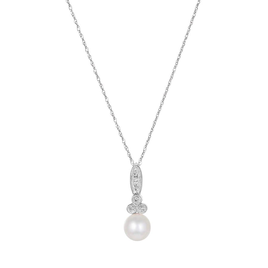 Pearl drop necklace white gold store